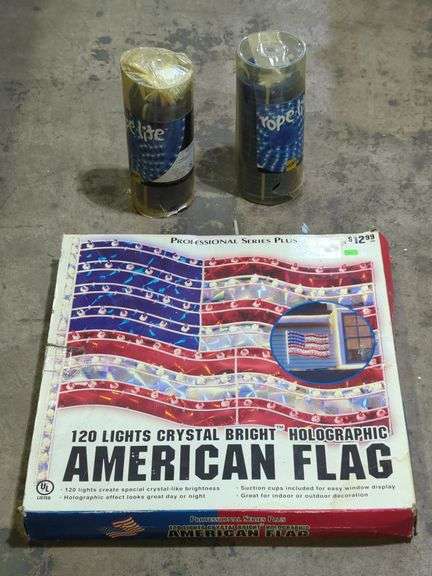 (F) Outdoor Lighting. Lighted American Flag, Rope, Pathway and more ...