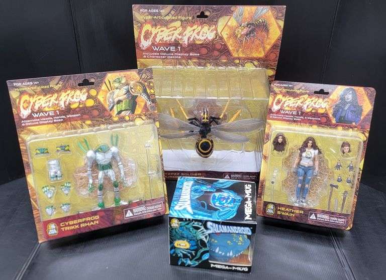 (V) 4 All Caps CyberFrog And Salamandroid Figures And Collectibles ...