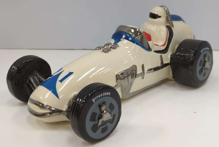 1971 Indy 500 Race Car Ceramic Whiskey Decanter (13"×6"×6") **Empty ...