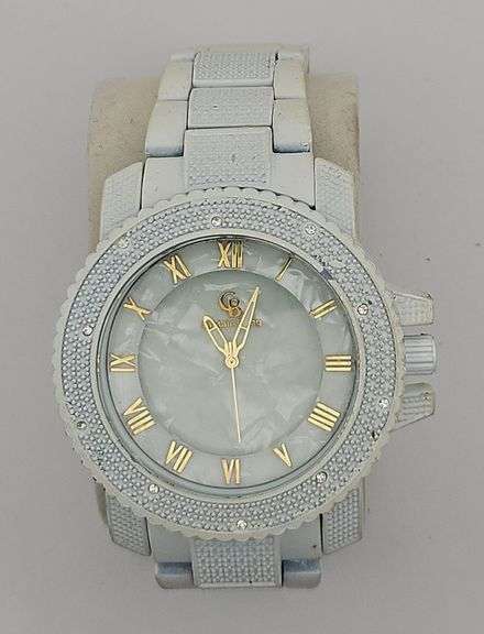 Captain Bling White Hip Hop Watch With Pearlized Face and Link Band ...