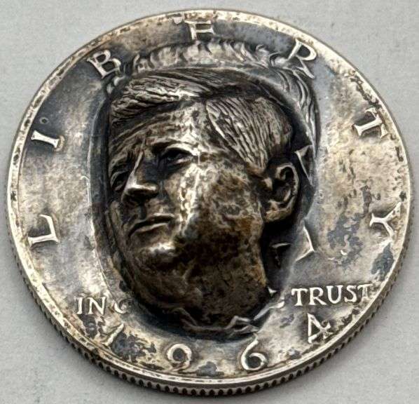 (Y) Silver 1964 Raised 3D Kennedy Coin - Kraft Auction Service, LLC