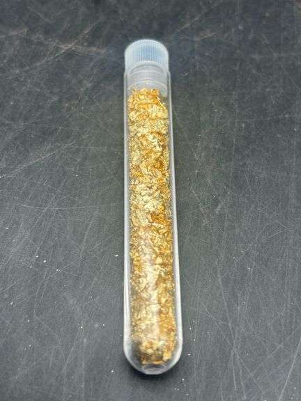 (DD) 5 Glass Vials of Gold Flakes(3.5”) Bidding times the Vials - Kraft ...
