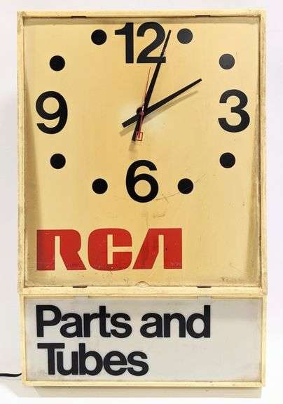 Vintage RCA Parts And Tubes Lighted Clock - Kraft Auction Service, LLC