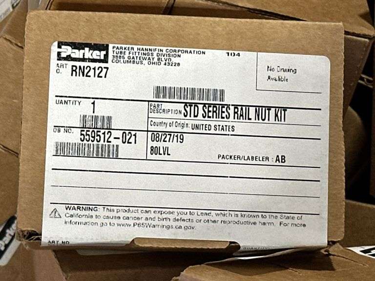 Pallet of Parker Rail Nut Kits - Kraft Auction Service, LLC