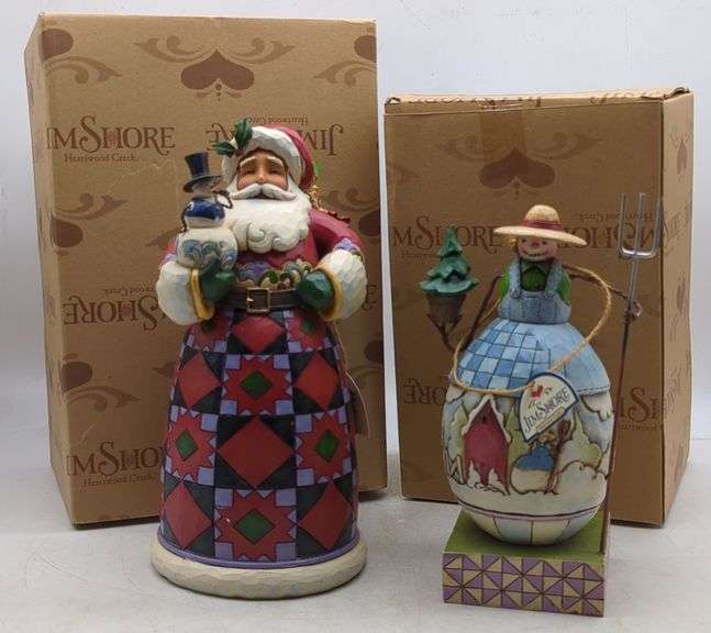 (FG) Jim Shore- "SPREADING JOY" and "FROSTY FARMER" in boxes. Approx 9 ...