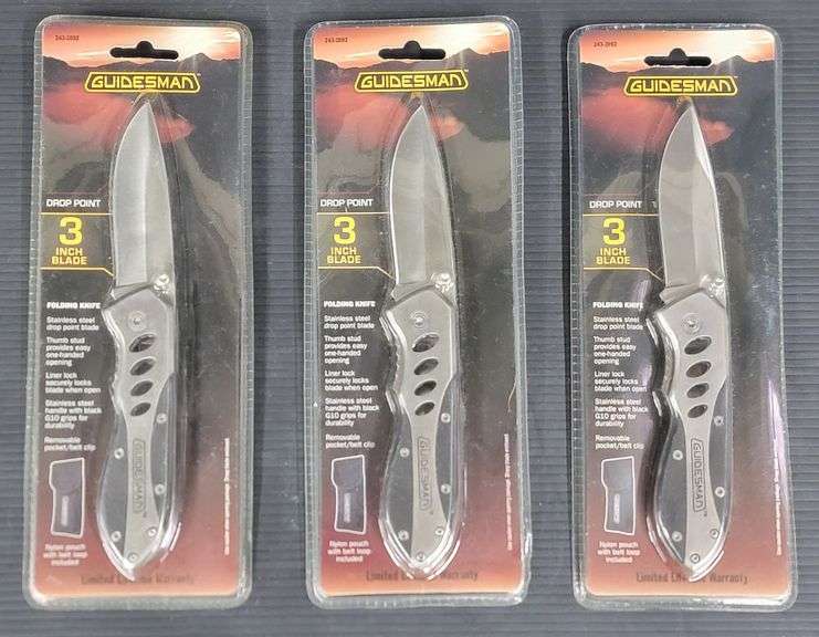 (T) Three Guidesman Drop Point Folding Pocket Knives - Kraft Auction ...