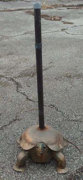 (P) Copper Turtle Umbrella Base. 1/2 Pole Included. 15 x 18 x 10 inch p ...
