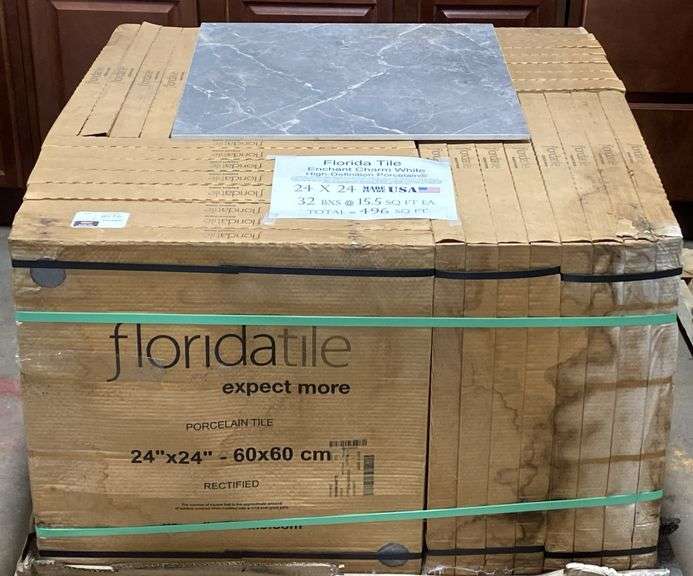 Florida Tile ENCHANT CHARM WHITE 24x24 High Definition Porcelain Tile ...