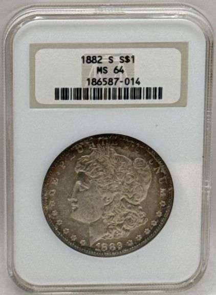 (KC) Graded Silver 1982 s Morgan Dollar Coin NGC MS64 - Kraft Auction ...