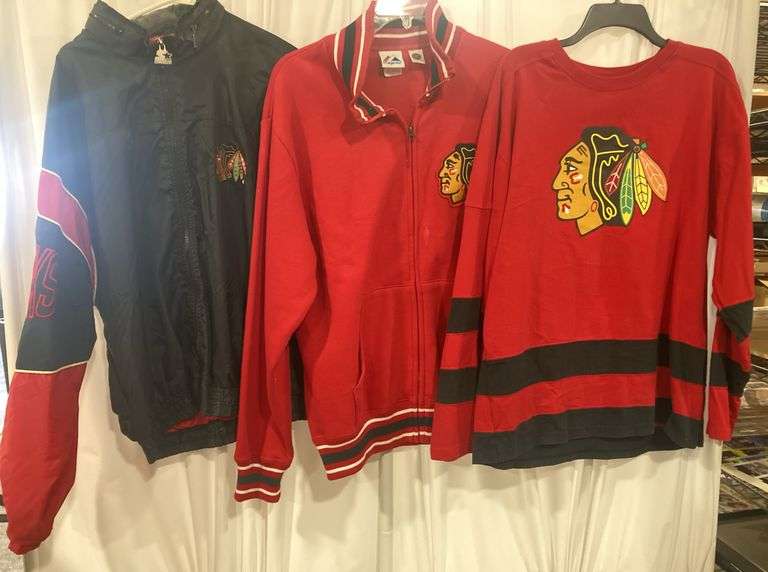 (F) Chicago Blackhawks jackets and shirt various sizes - Kraft Auction ...
