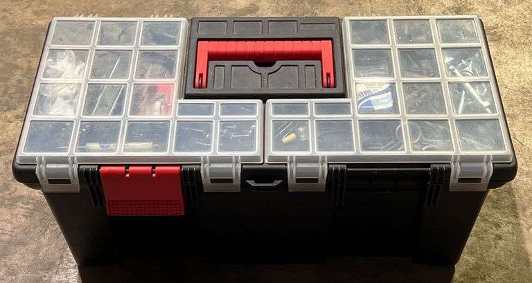 (F) Tool Box With Tools and supplies - Kraft Auction Service, LLC