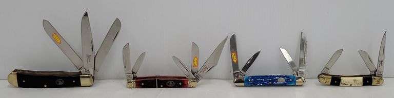 (N) Four Stainless Steel Steel Warrior Pocket Knives By Frost Cutlery ...