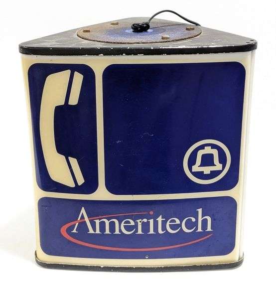 Vintage 3-Sided Ameritech Pay Phone Hanging Lamp - Kraft Auction Service, LLC