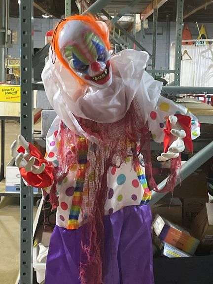 (KC) Haunted Hill Farm Scary Clown - Talking w/ Flashing Red Eyes - 65 ...