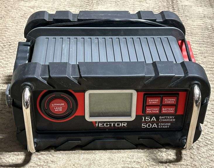 (DZ) Vector 15 Amp Automotive 12V Battery Charger w/ 50 Amp Engine ...