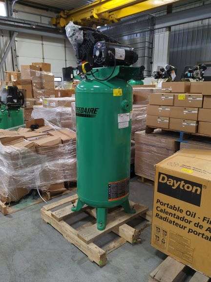 SPEEDAIRE Air Compressor (Model 4ME98A) 3 PH, 230 Volt, 60 Gallon ...