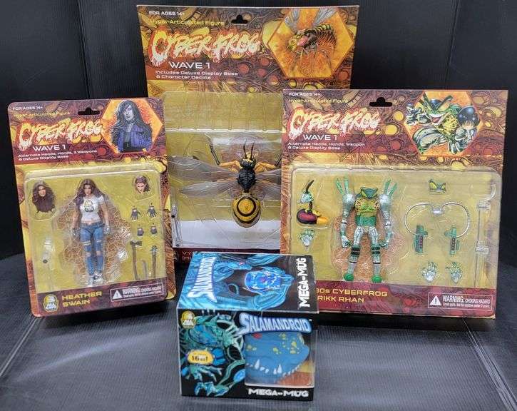 (V) 4 All Caps CyberFrog And Salamandroid Figures And Collectibles ...