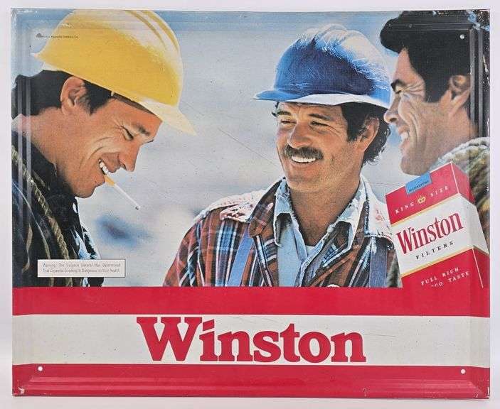 SST Winston Embossed Advertising Sign - Kraft Auction Service, LLC