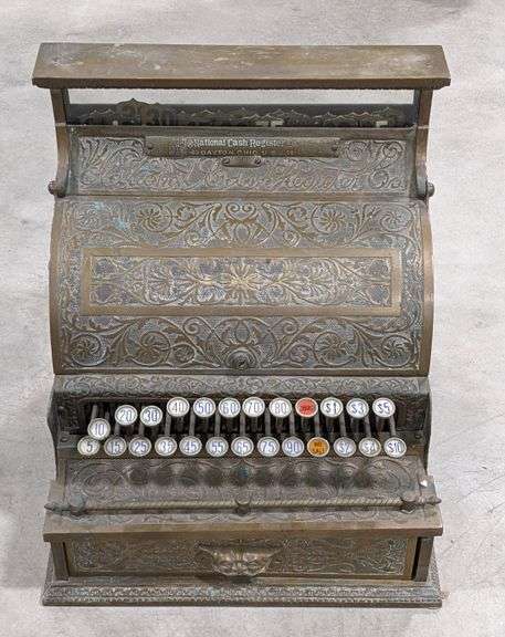 1891 NCR Brass Cash Register SN: 38398 - Kraft Auction Service, LLC