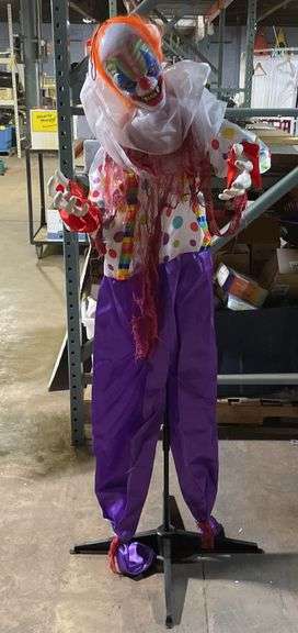 (KC) Haunted Hill Farm Scary Clown - Talking w/ Flashing Red Eyes - 65 ...