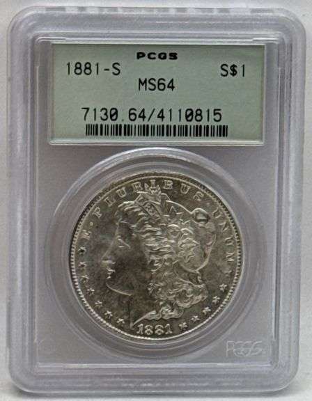 (KC) Graded Silver 1981 s Morgan Dollar Coin PCGS MS64 - Kraft Auction ...