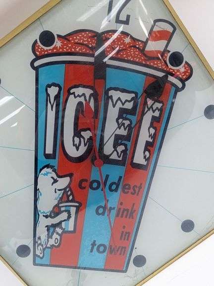 Vintage Pam ICEE Lighted Advertising Clock - Kraft Auction Service, LLC