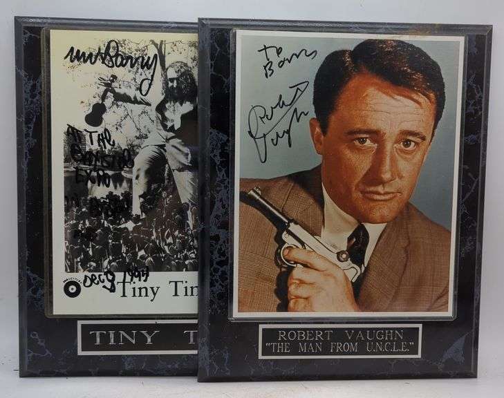 (D) Robert Vaughn - "THE MAN FROM U.N.C.L.E" and Tiny Tim autographed. (Not authenticated ...