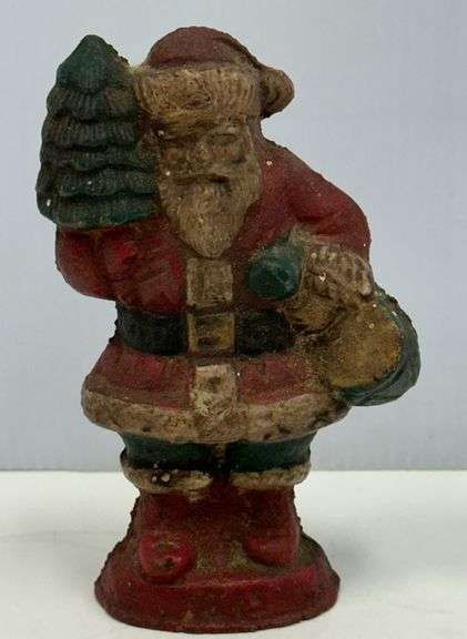 Antique Cast Iron Santa Figurine Decor - Kraft Auction Service, LLC