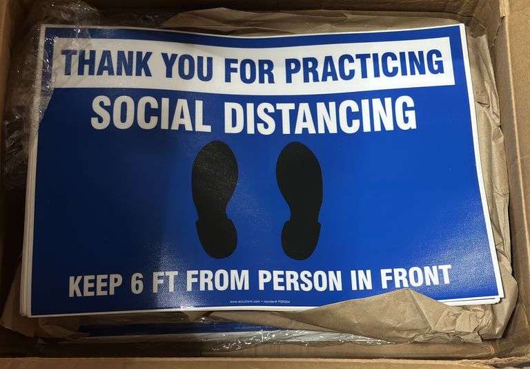 Covid-19 Social Distancing Signs - Kraft Auction Service, LLC