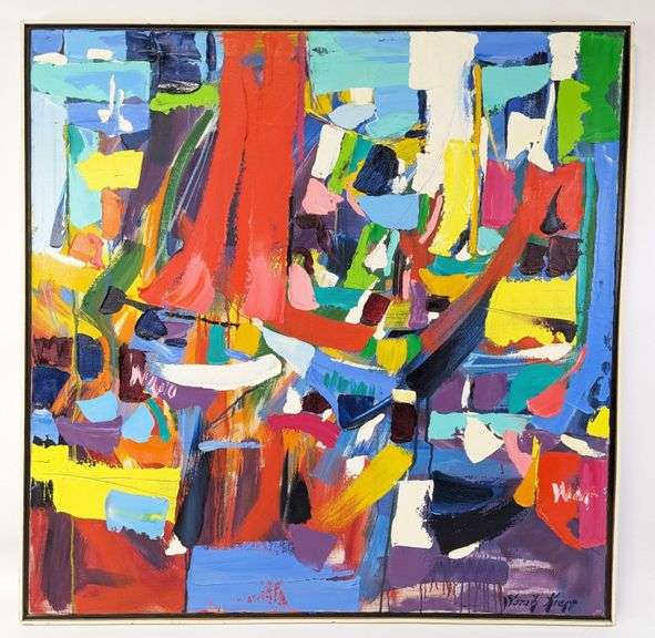 Sarah Krepp "Flowers" Acrylic On Canvas - Kraft Auction Service, LLC