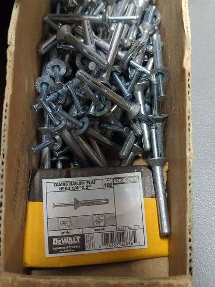 Miscellaneous Items Including Zamac Nailin Flat Head 1/4" x 2 ...