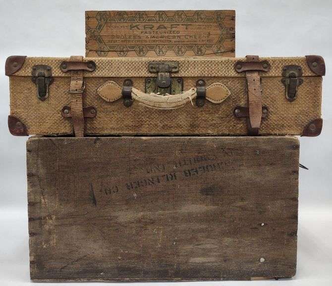 Kraft Process American Cheese Box (12"×4"×4"), Branded Handled Wooden ...