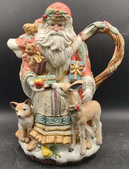 (AI) Fitz & Floyd Ceramic Santa Pitcher - Kraft Auction Service, LLC