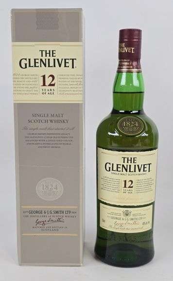 Glenlivet 12 Year Old Single Malt Scotch Whisky - Kraft Auction Service, LLC