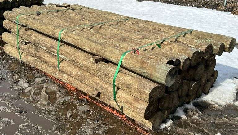 4" x 8' Treated Posts, 36 Posts - Kraft Auction Service, LLC