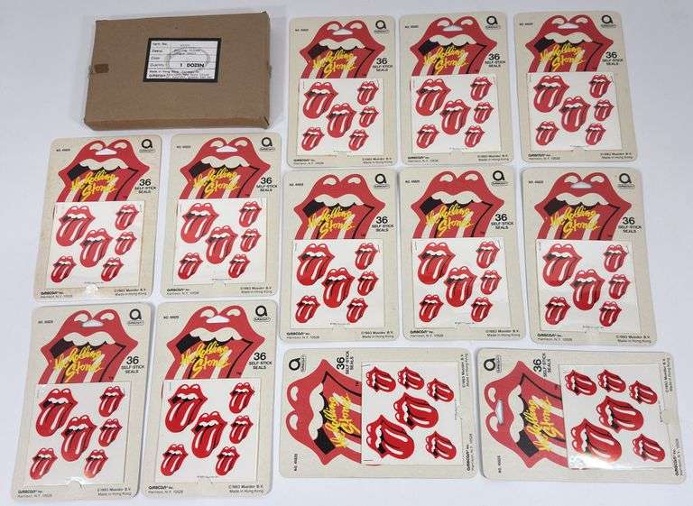 12) Vintage NOS Rolling Stones 36 Sticker Packs - Kraft Auction Service ...