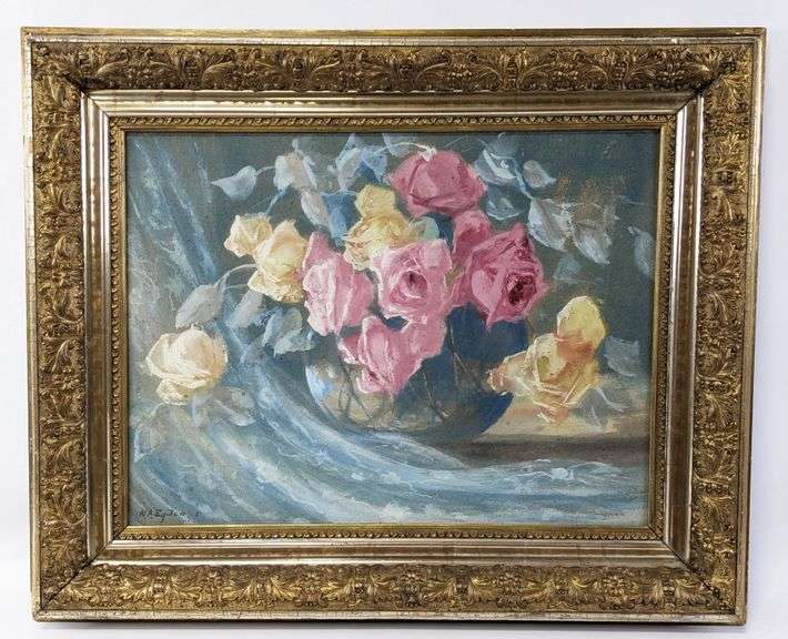 Walter Eyden Roses Still Life Watercolor On Paper - Kraft Auction ...