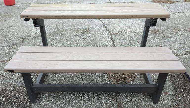 (P) Lifetime Portable Bench/ Table. 55 x 14 x 35 inch - Kraft Auction ...