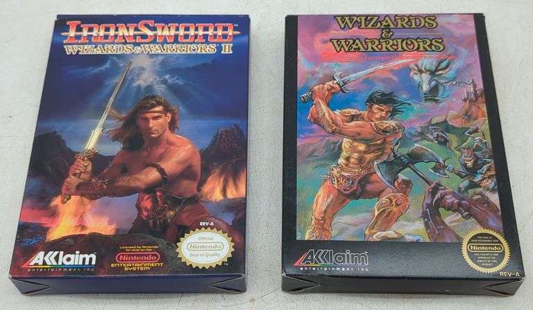 (HI) Nintendo Aklaim Games. ( Wizards & Warriors ) , ( Iron Sword ...
