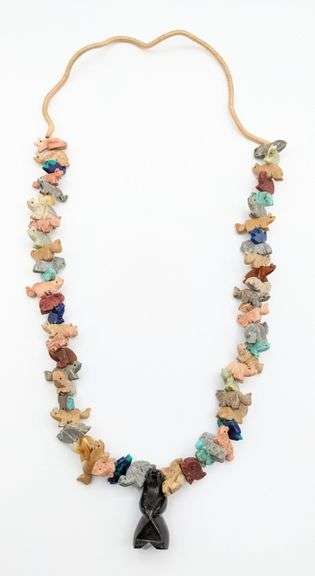 Native American Carved Stone Animals Necklace - Kraft Auction Service, LLC