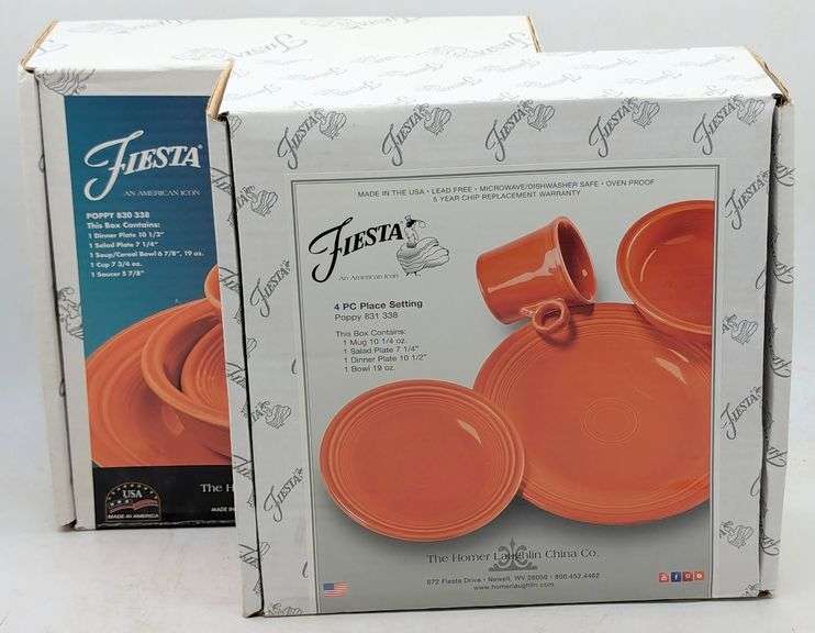 (FG) Fiesta place settings. One dinner plate is missing. - Kraft ...