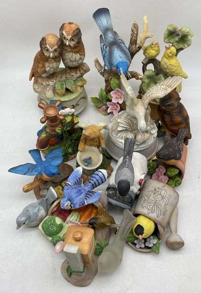 (F) Princeton Gallery Porcelain Bird Figurines, Music Boxes and more ...