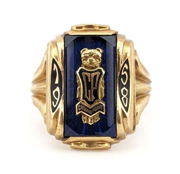10K Yellow Gold 1958 Crown Point Class Ring - Kraft Auction Service, LLC