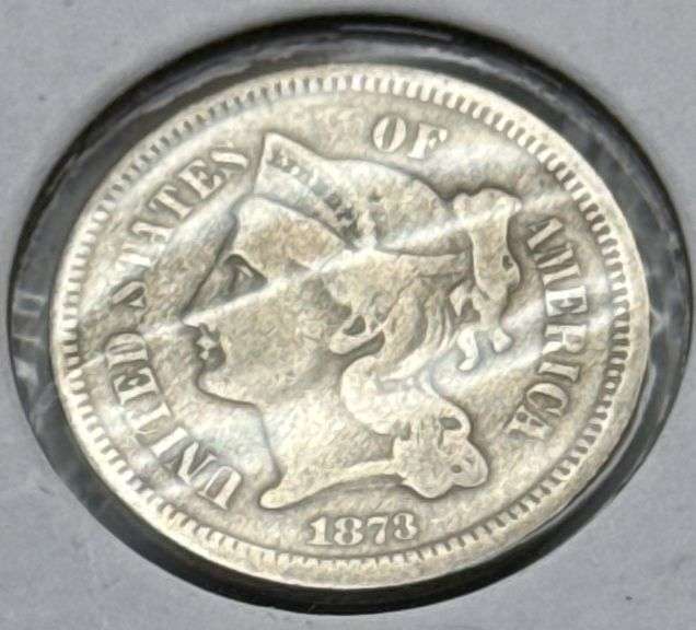 Silver 1873 3 cent Nickel Coin - Kraft Auction Service, LLC