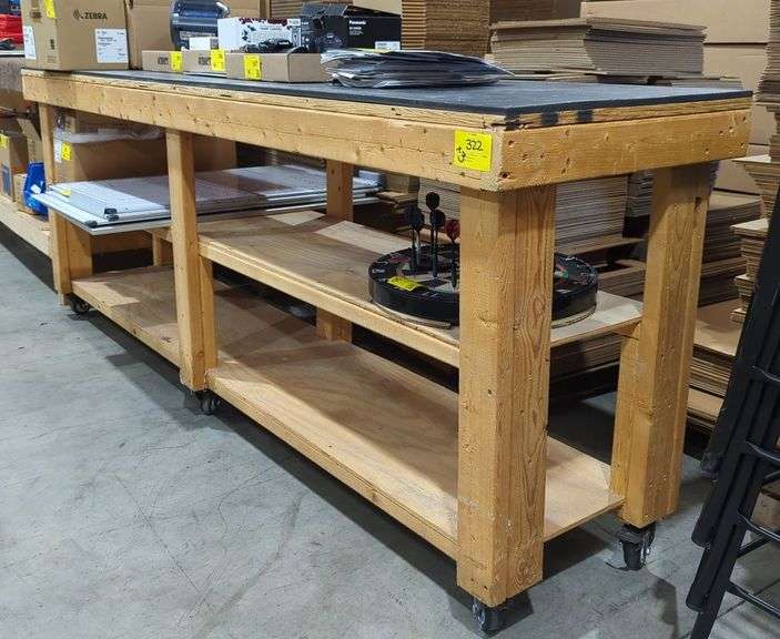 3 Custom Made Work Benches 1 Work Bench Mobile (96"×24"×37)-(96"×25"×37 ...