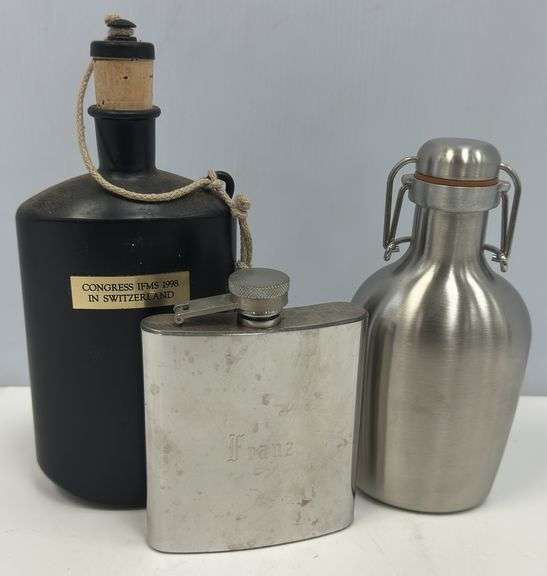 Various Corked Drinking Flasks - Kraft Auction Service, LLC