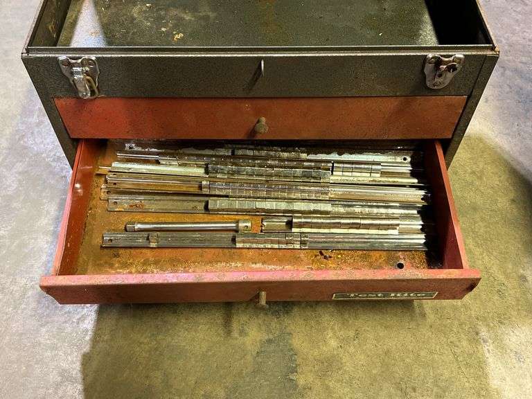(F) Test Rite tool Box and Craftsman Drill set - Kraft Auction Service, LLC
