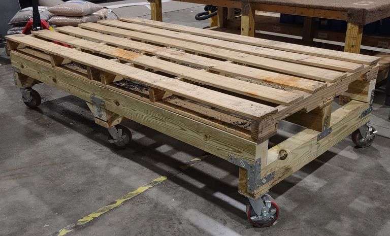 Custom Made 6 Wheel Pallet Dolly (48"×97"×23") - Kraft Auction Service, LLC