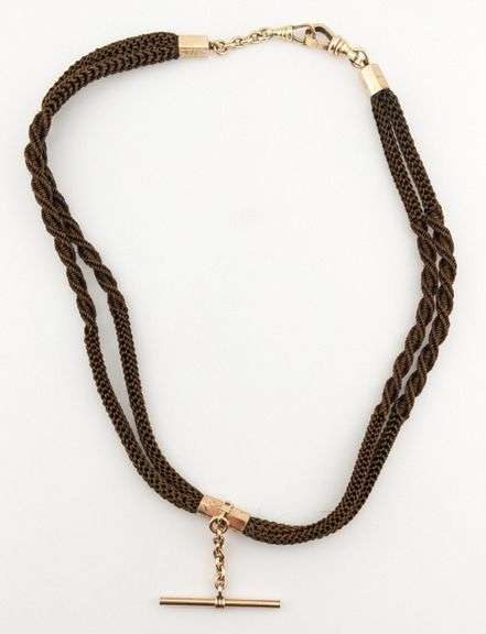 GF Victorian Braided Hair Pocket Watch Chain - Kraft Auction Service, LLC