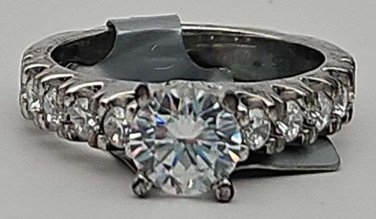 Finelli Jeweler's Sample Sterling Silver & Round Center Stone ...